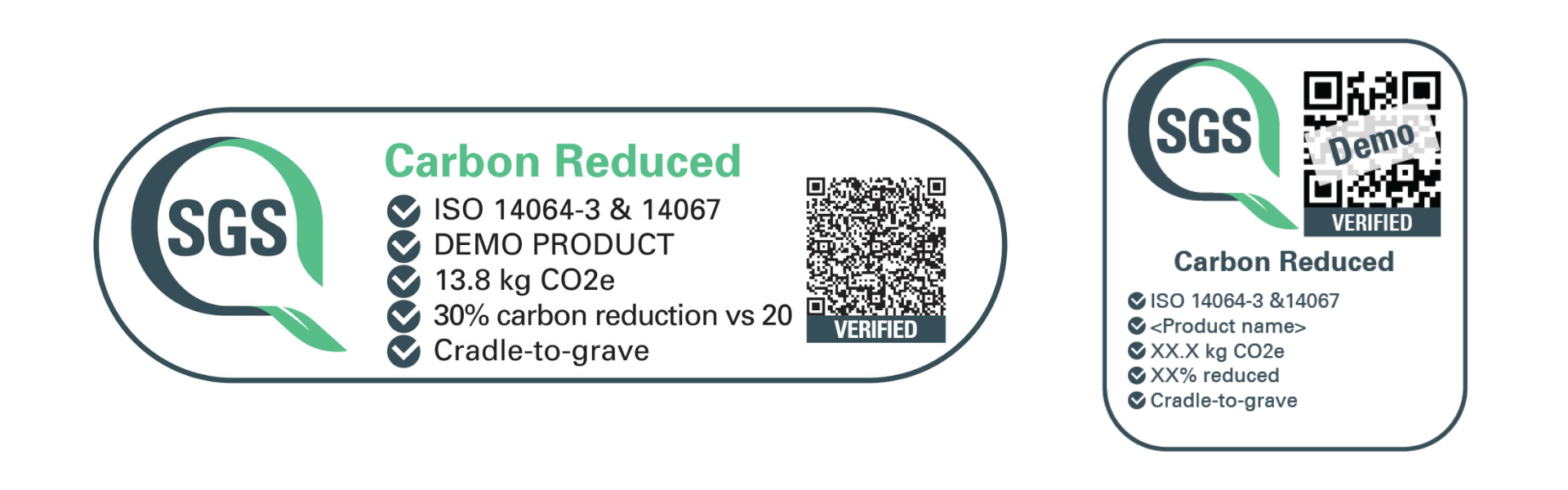 SGS green marks Product Carbon Reduced (PCR)